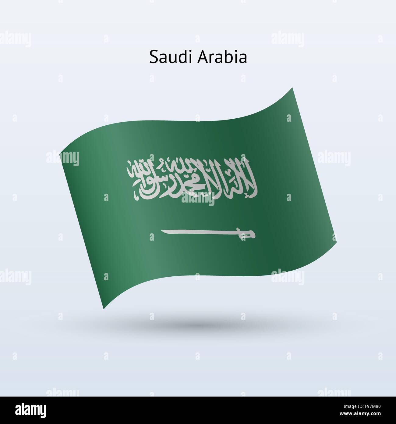 Saudi Arabia flag waving form Stock Vector Image & Art - Alamy