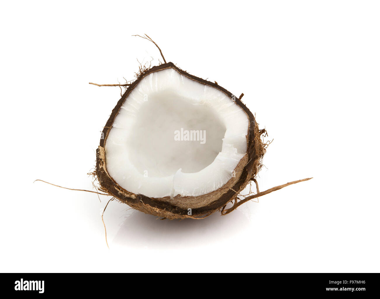 Coconut on a white background Stock Photo - Alamy