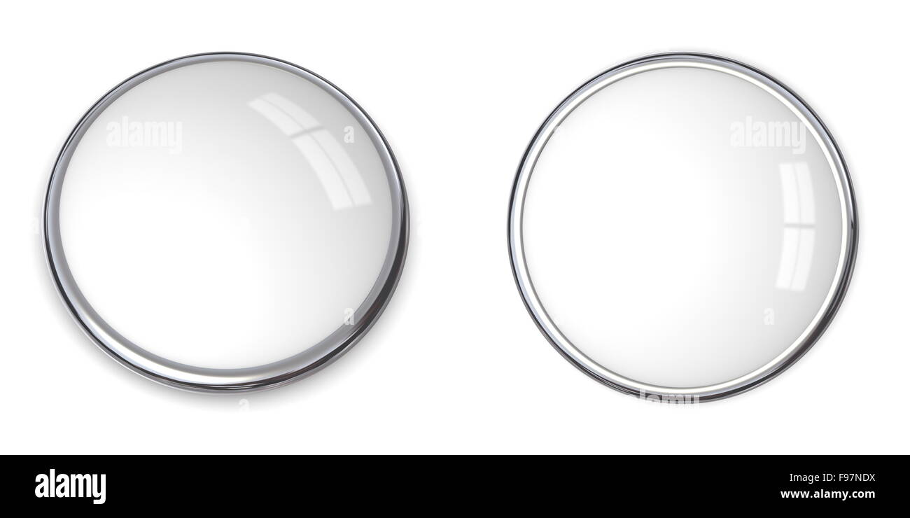 3D Button Solid White Stock Photo - Alamy