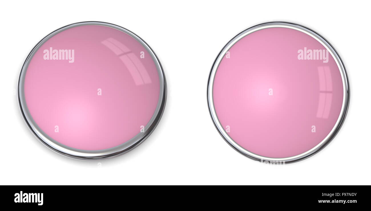 3D Button Solid Pink/Ros Stock Photo - Alamy