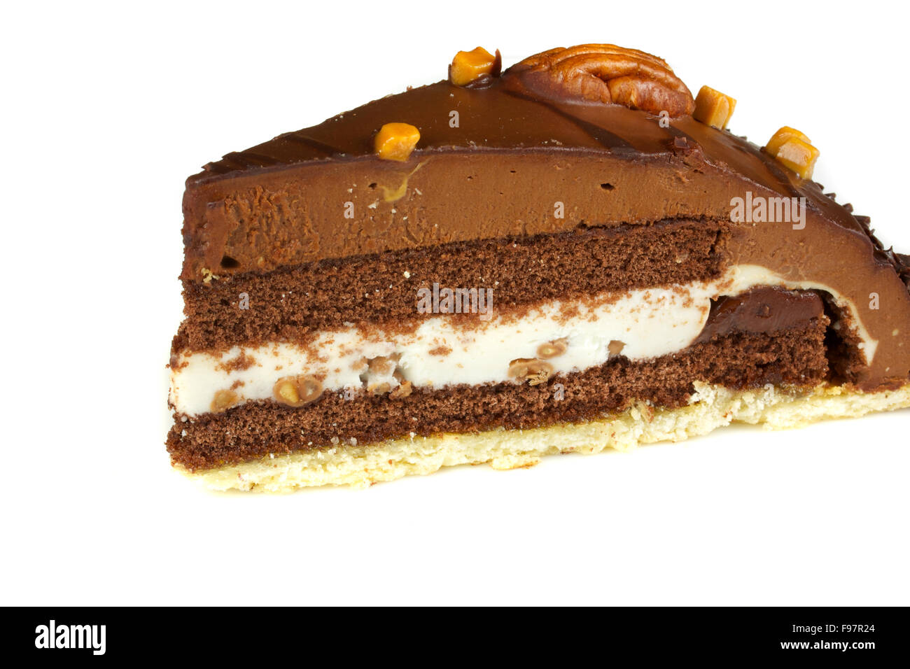 cake truffle with black chocolate and nuts Stock Photo - Alamy
