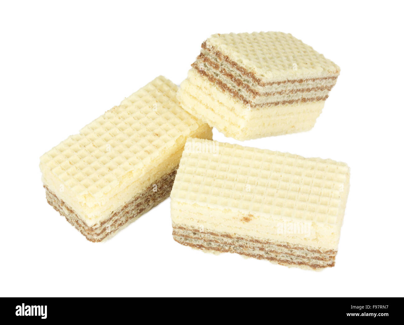 Wafers on a white background Stock Photo - Alamy