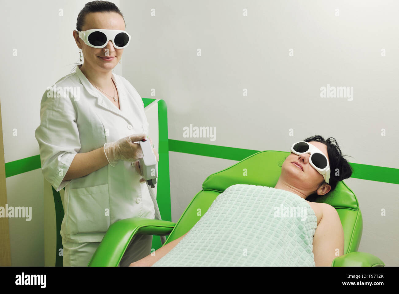 laser depilation and skincare treatment in spa and beauty studio Stock ...