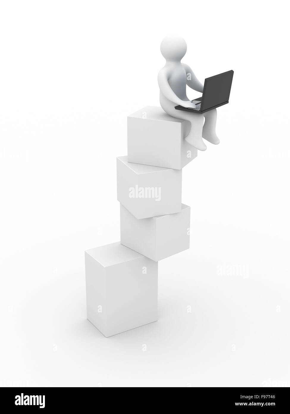 Unstable balance. Isolated 3D image on white background Stock Photo - Alamy