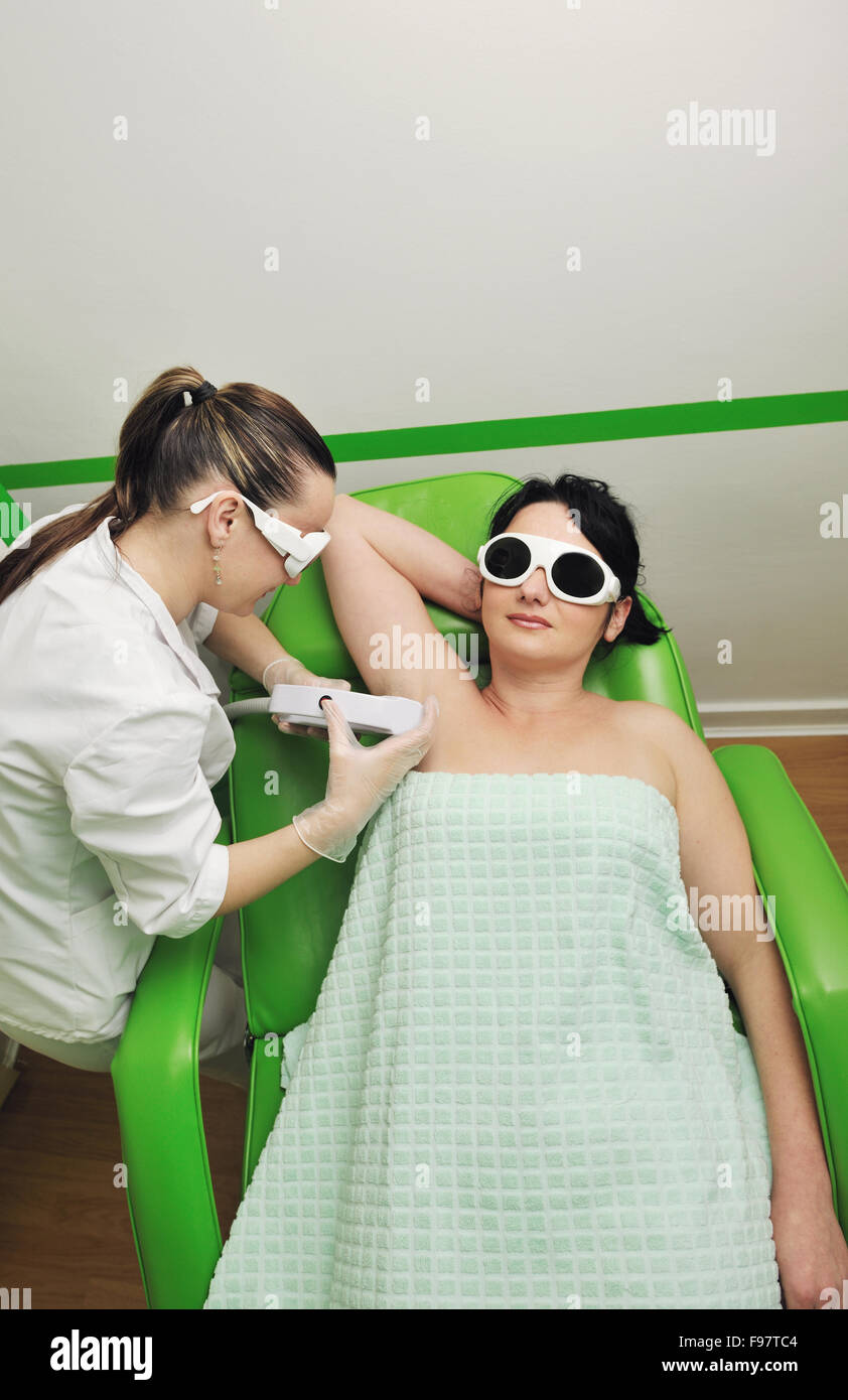 laser depilation and skincare treatment in spa and beauty studio Stock ...