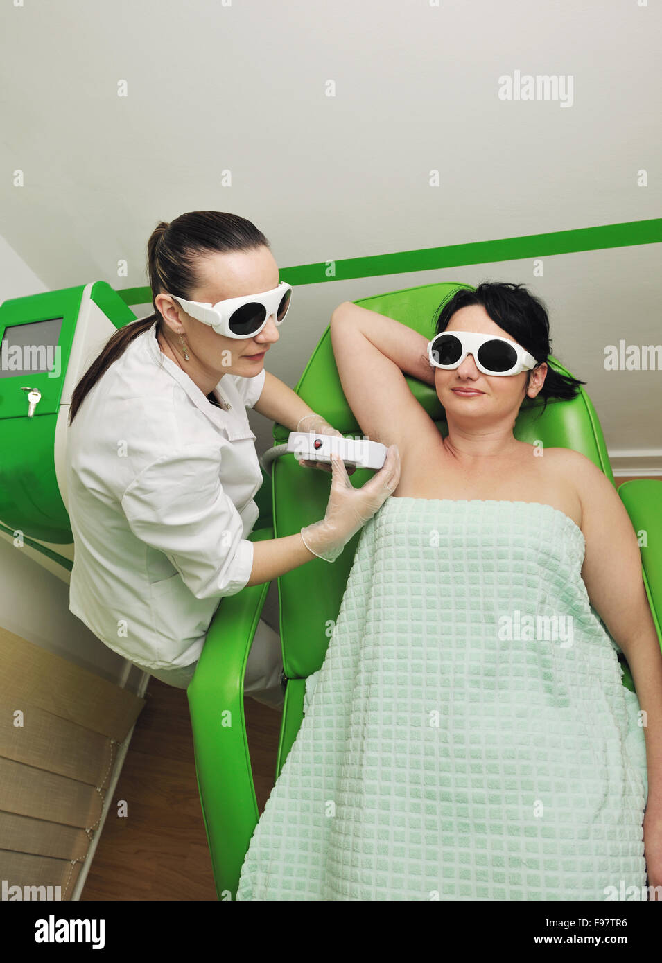 laser depilation and skincare treatment in spa and beauty studio Stock ...