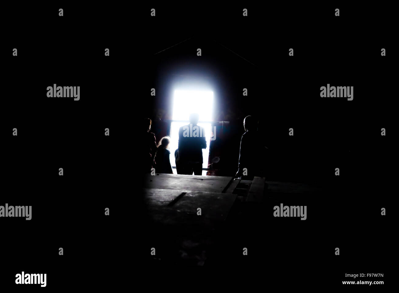 Silhouette People In The Dark Stock Photo - Alamy