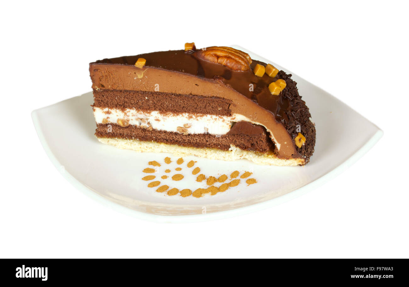 cake truffle with black chocolate and nuts Stock Photo - Alamy
