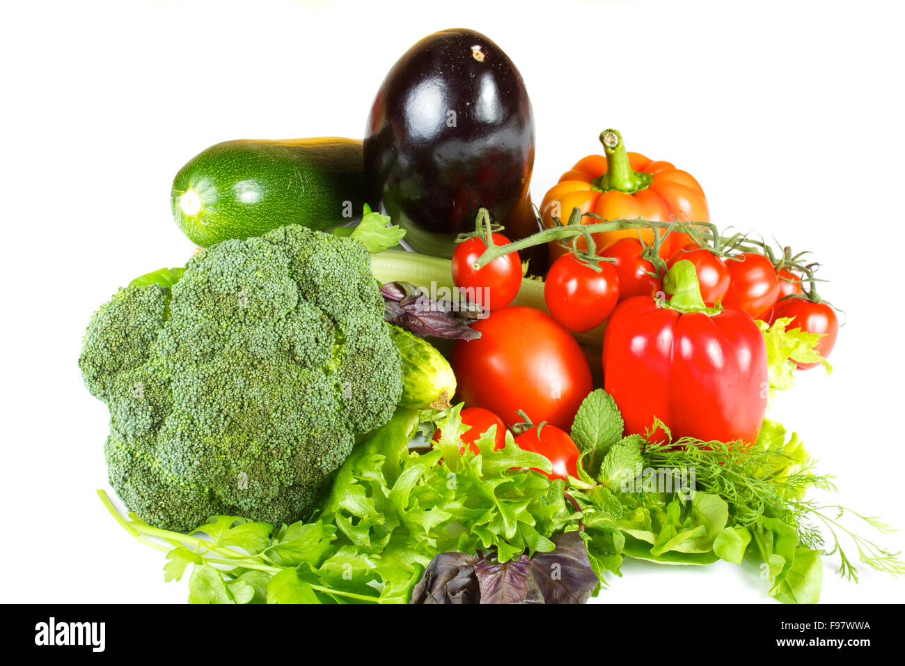 fresh and juicy vegetables isolated on the white Stock Photo - Alamy
