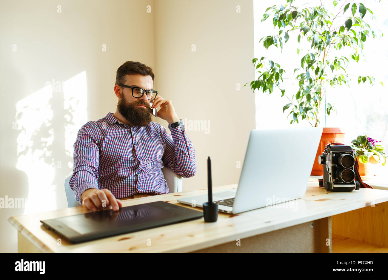 Attractive smart young man working hi-res stock photography and images ...