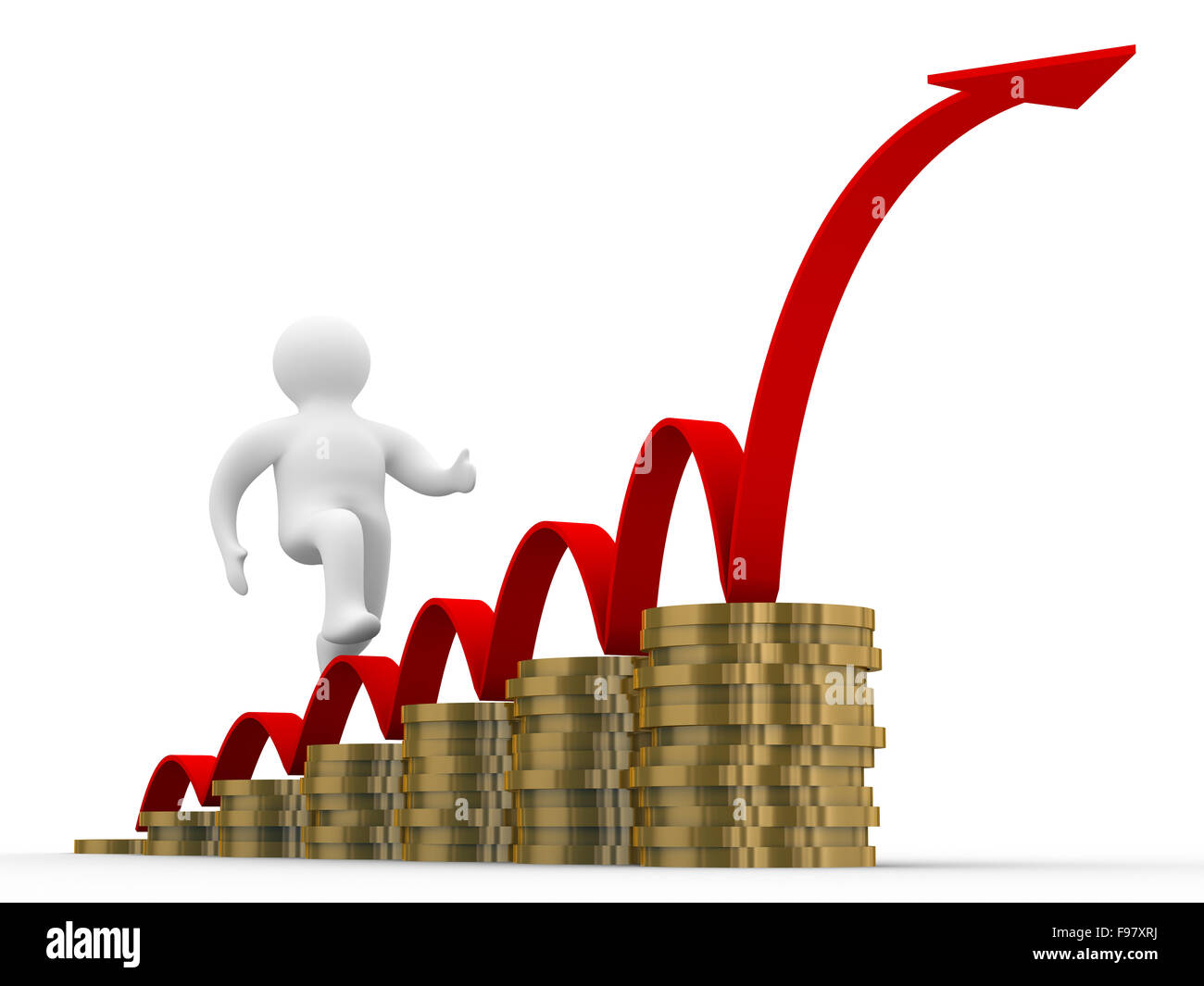 diagram of growth. 3D image. Isolated illustration Stock Photo - Alamy