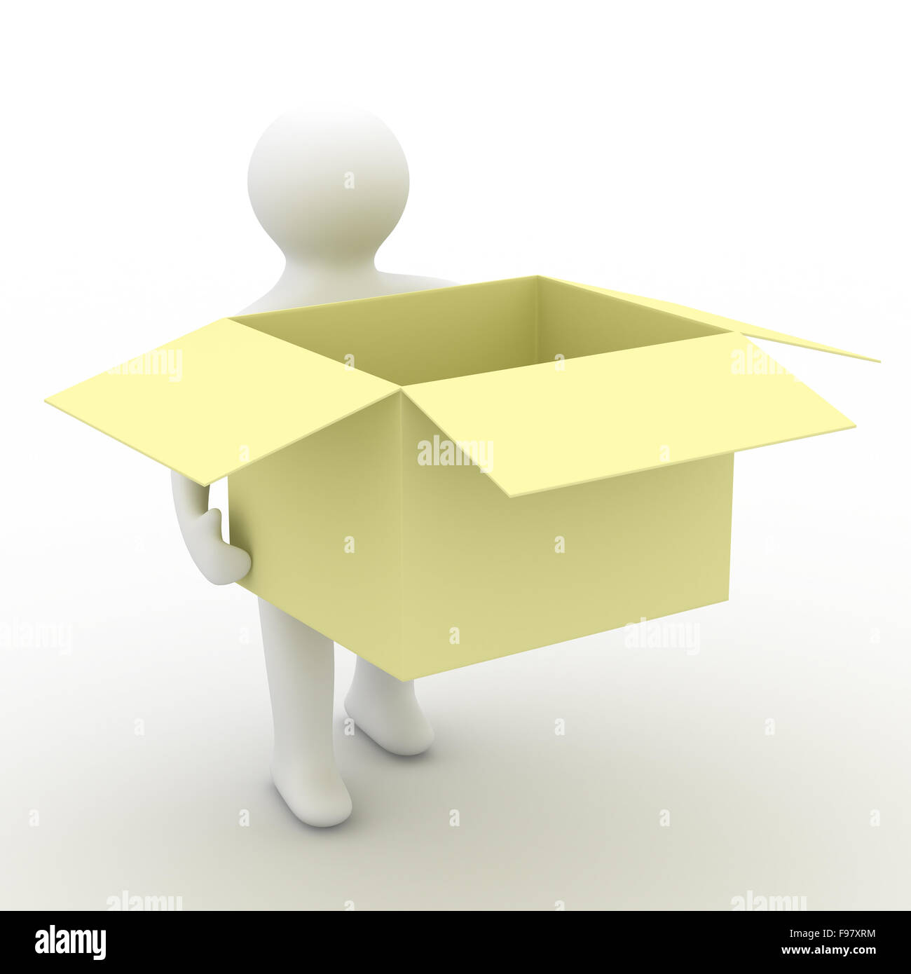 loader hold empty box. Isolated 3D image Stock Photo - Alamy