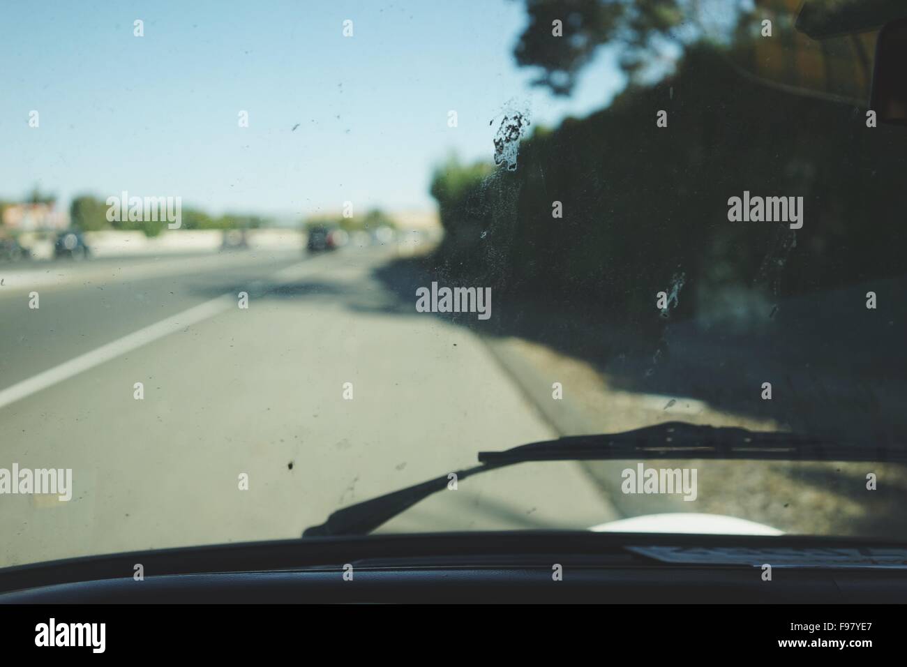 Road Seen Through Car Windshield Stock Photo - Alamy