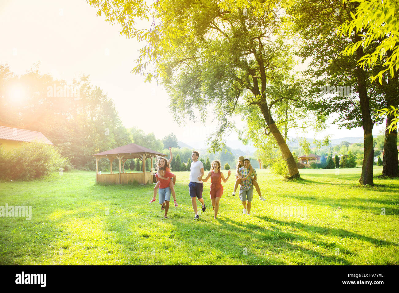 Five people having fun hi-res stock photography and images - Alamy