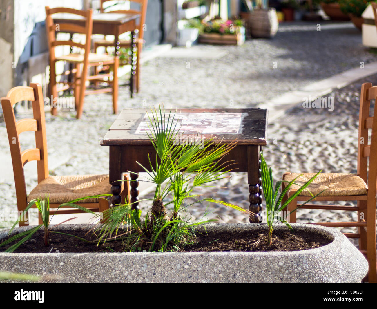 place at the table for two. Image of two empty chair and one table ...