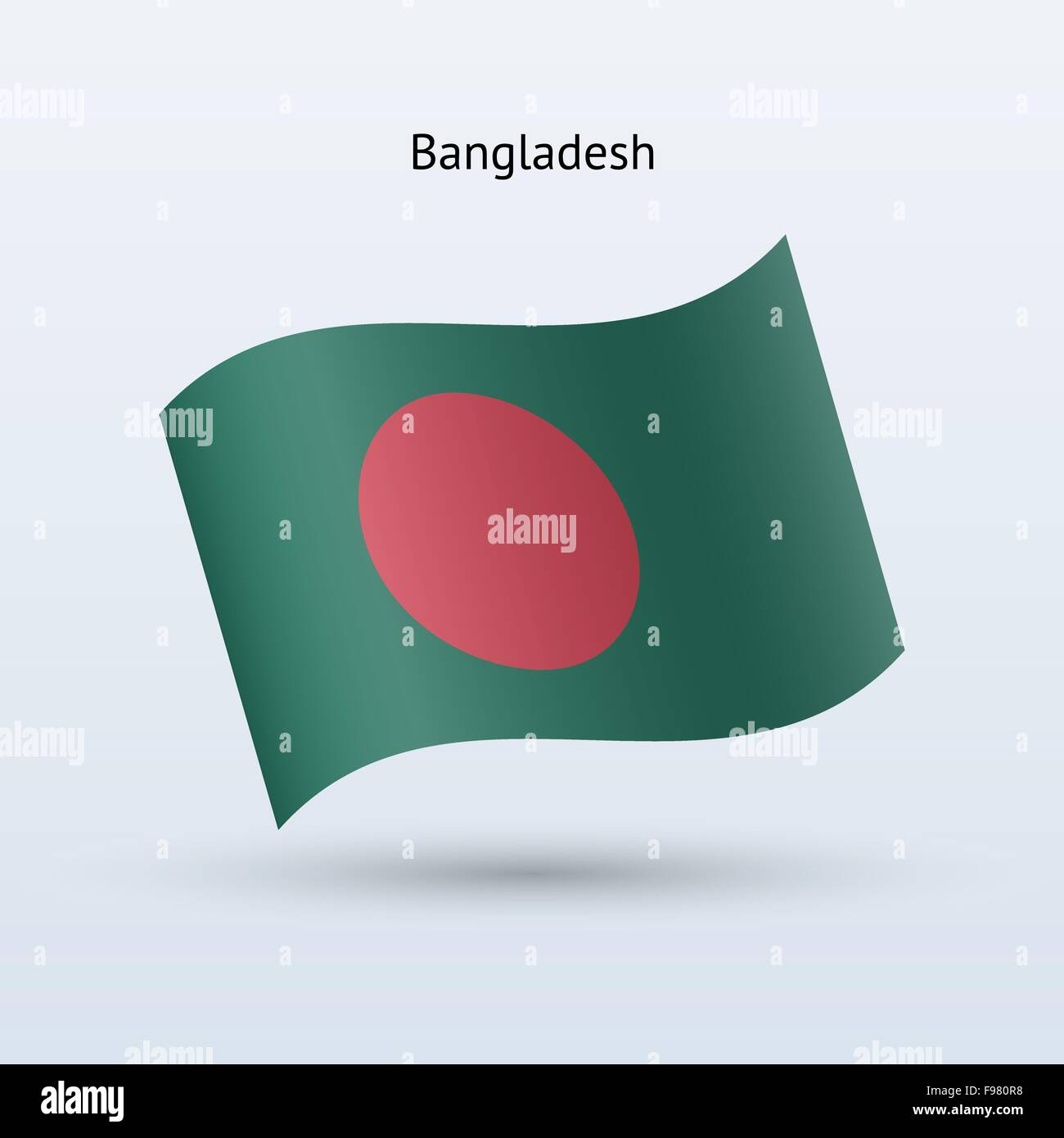 Bangladesh flag waving form. Vector illustration Stock Vector Image ...