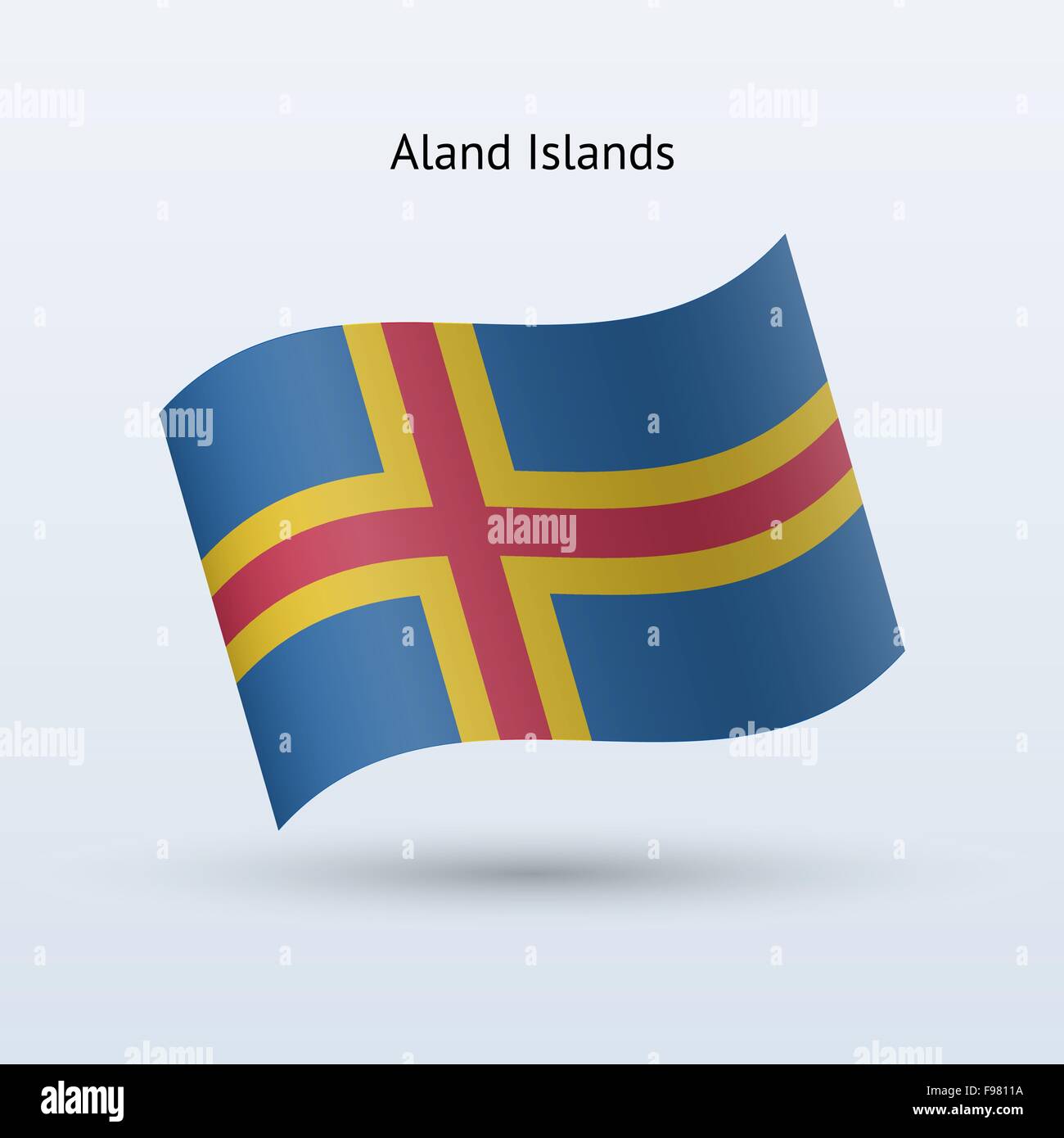Aland Islands flag waving form Stock Vector Image & Art - Alamy