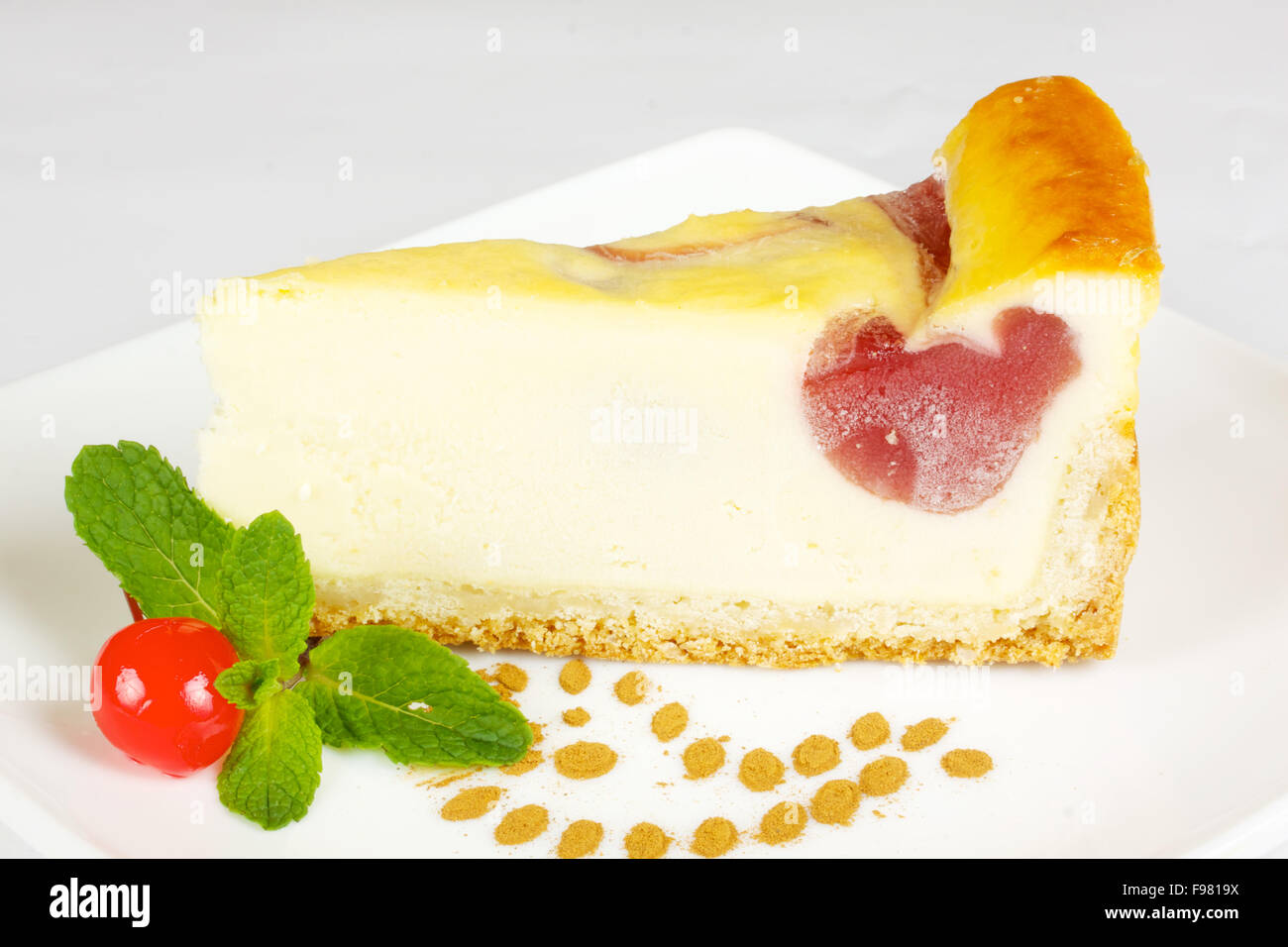 Cheesecake isolated on white background Stock Photo - Alamy