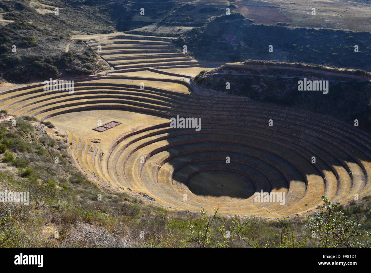 Moray Inca ruins agricultural site in the Sacred Valley of Peru ...