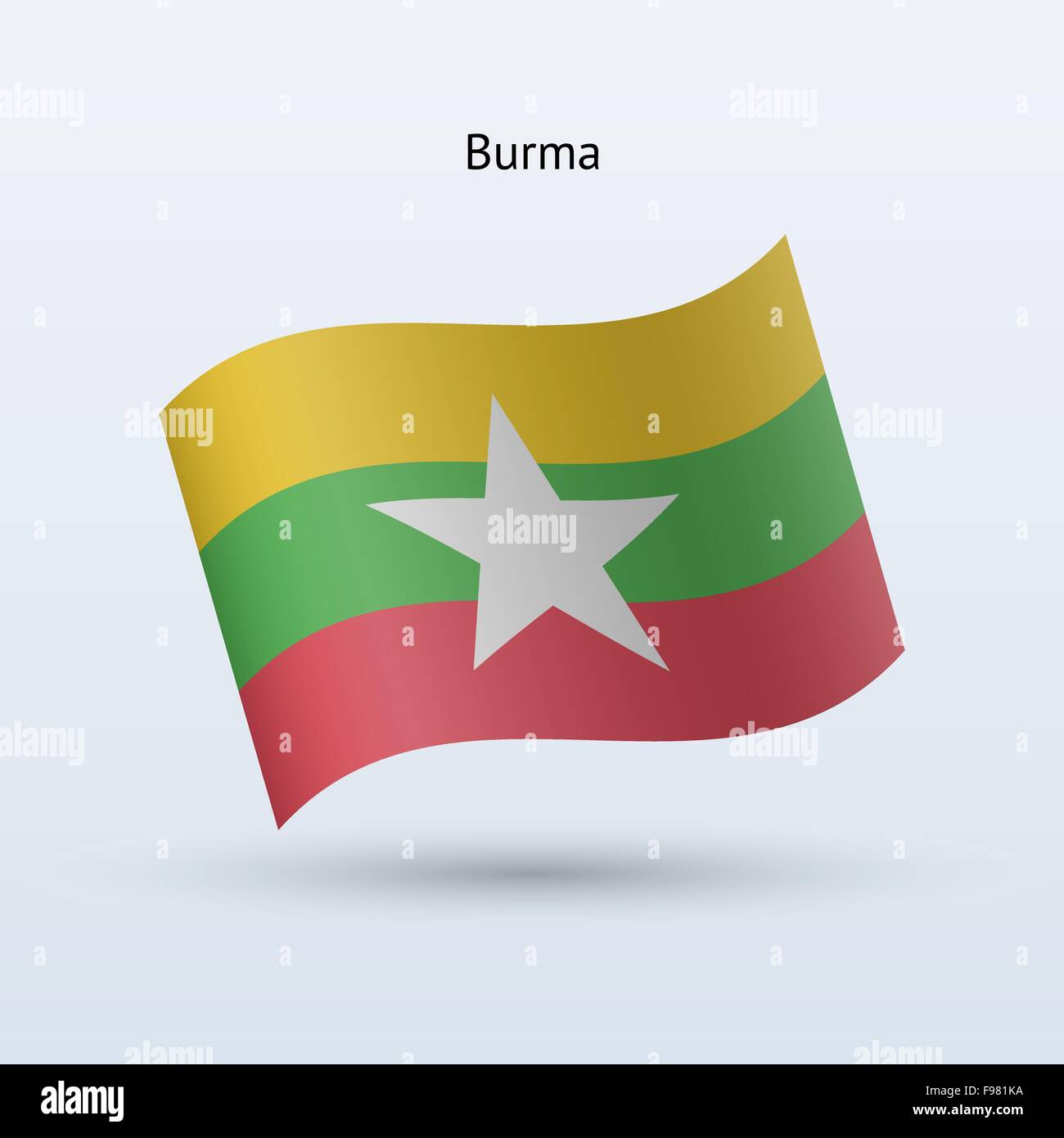 Burma flag waving form. Vector illustration Stock Vector Image & Art ...