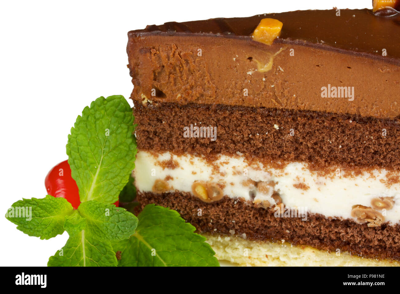cake truffle with black chocolate and nuts Stock Photo - Alamy