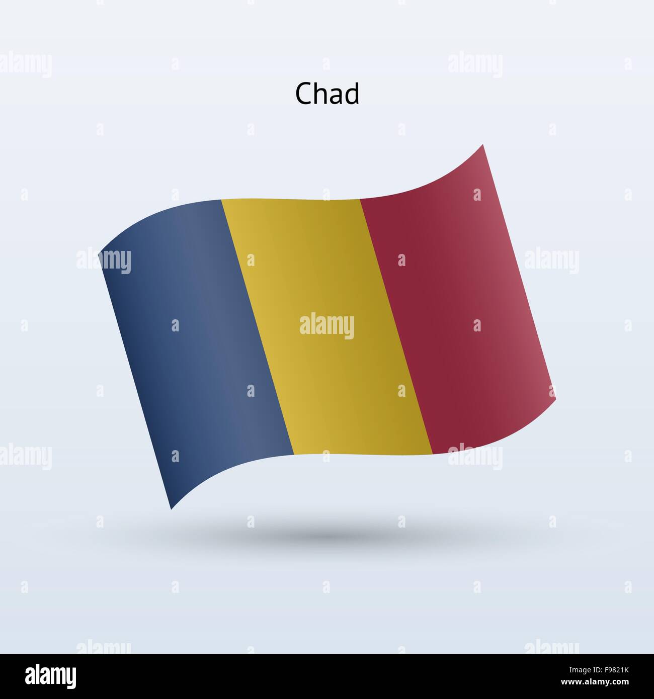 Chad flag waving form. Vector illustration Stock Vector Image & Art - Alamy