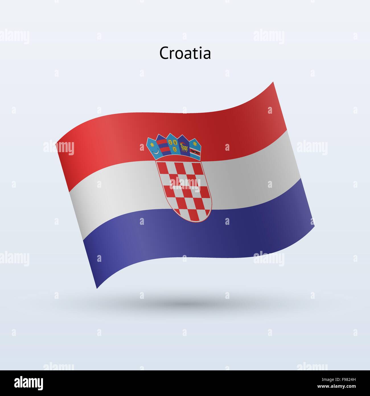 Croatia flag waving form. Vector illustration Stock Vector Image & Art ...