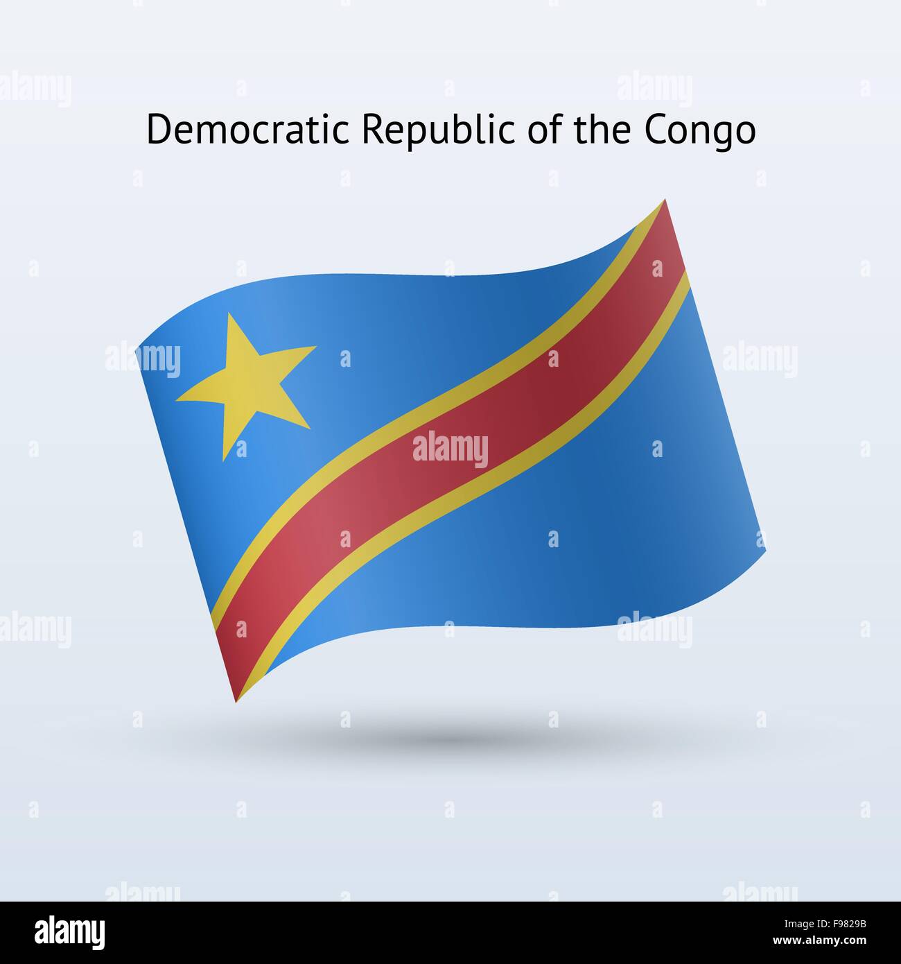 Flag of the democratic republic of the congo form hi-res stock ...