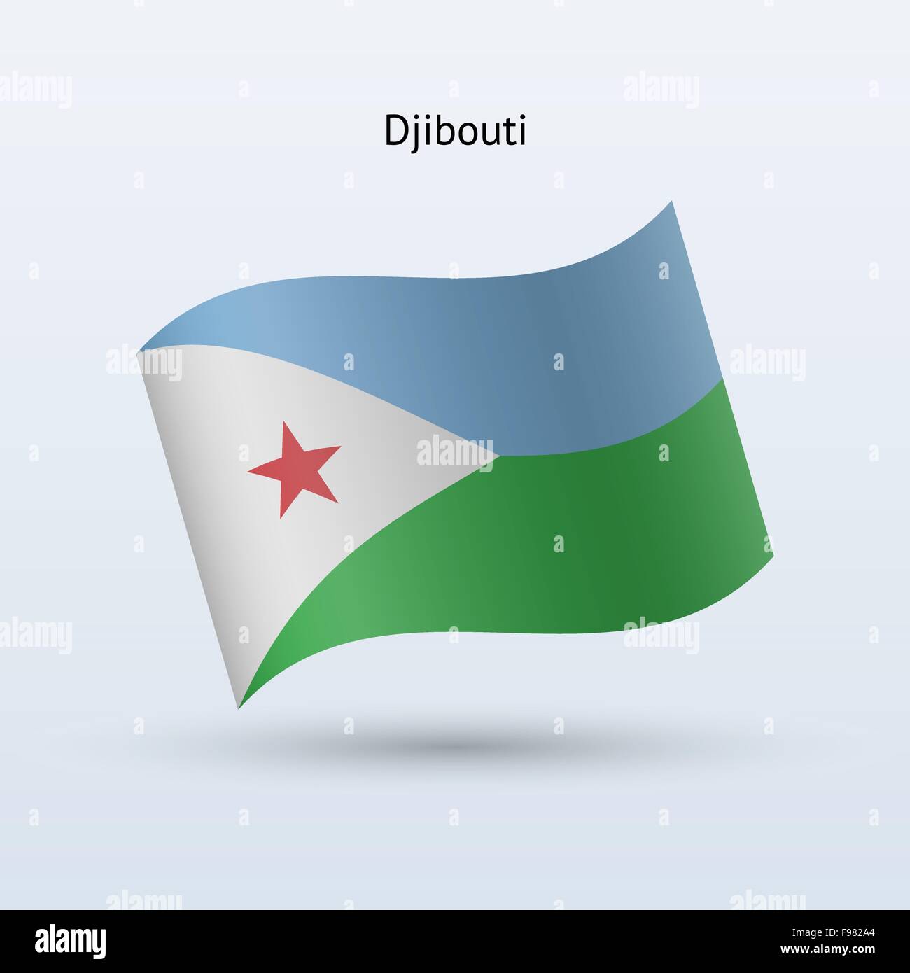 Djibouti flag waving form. Vector illustration Stock Vector Image & Art ...