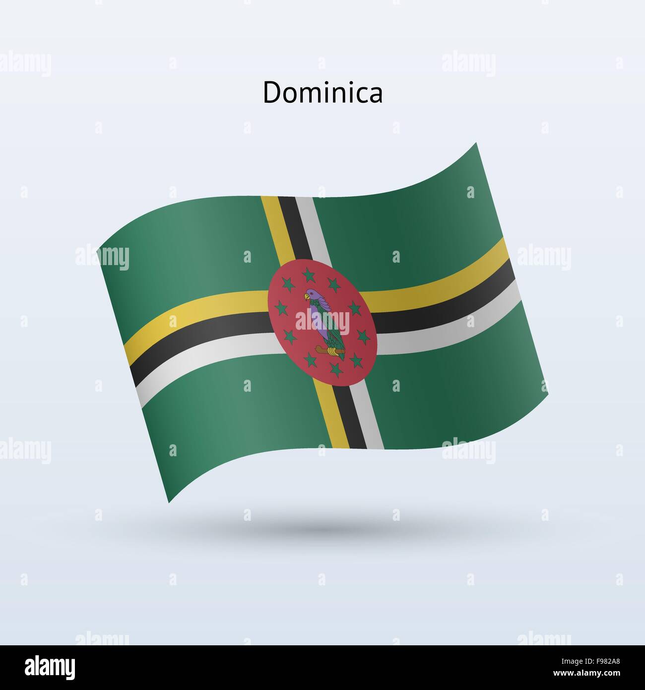 Dominica flag waving form. Vector illustration Stock Vector Image & Art ...