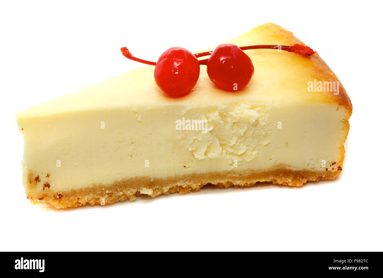 Gourmet slice of cheesecake on the white background Stock Photo - Alamy