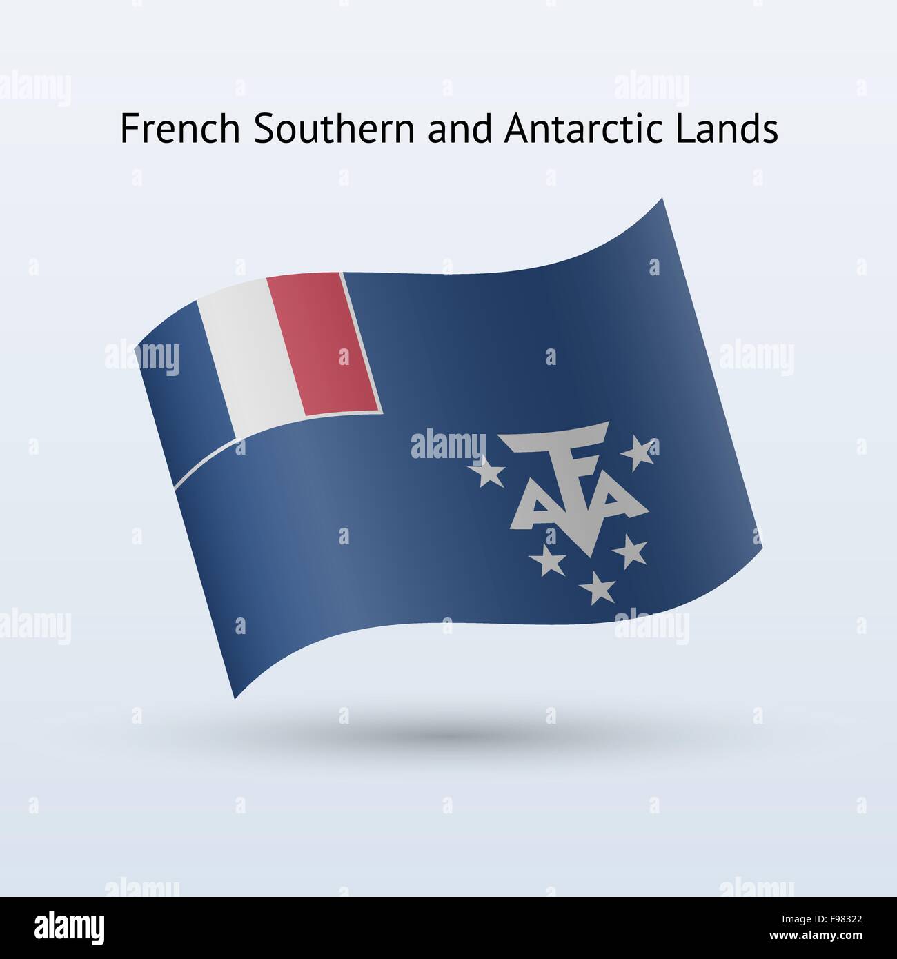 French Southern and Antarctic Lands flag waving Stock Vector Image ...