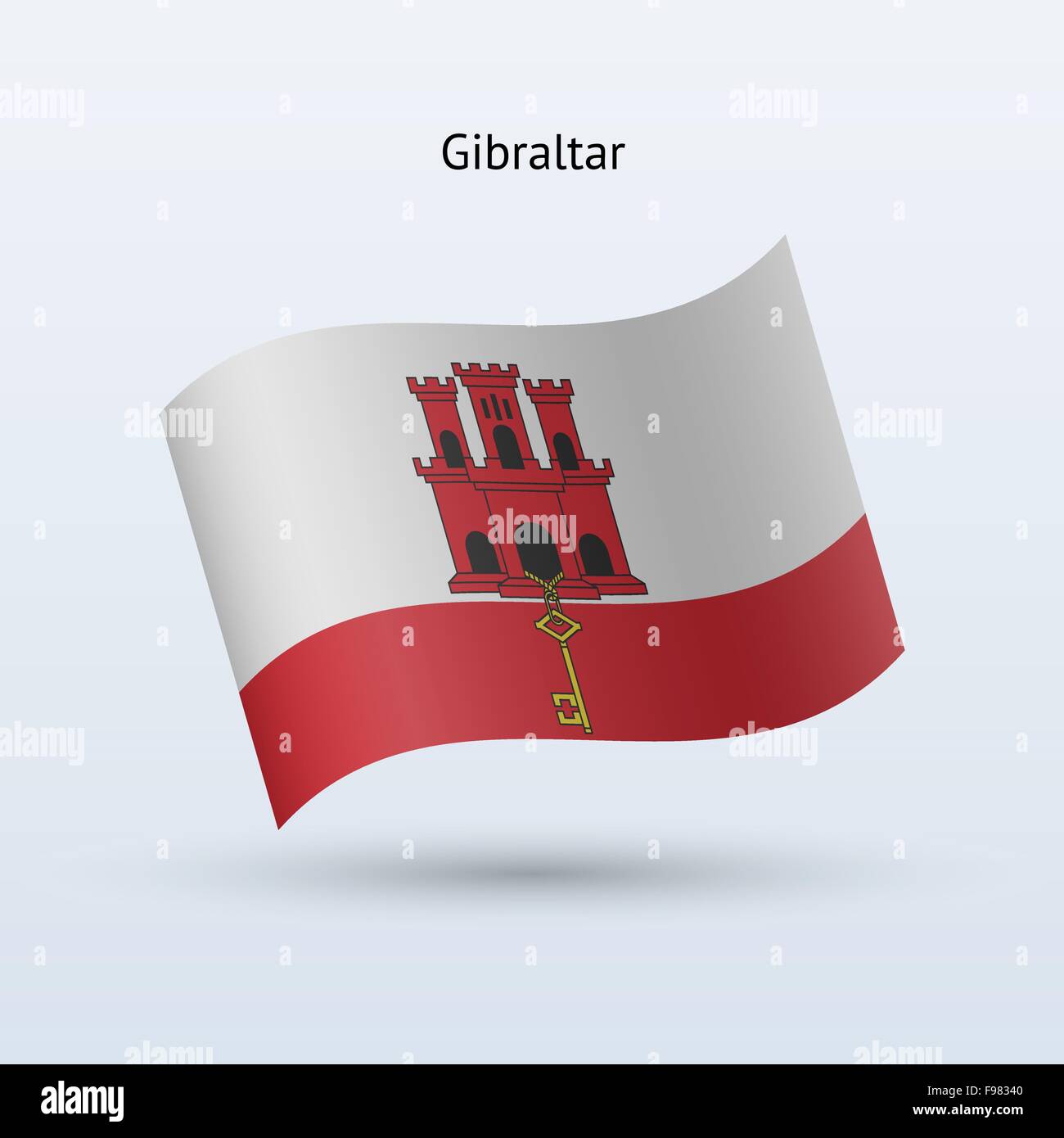 Gibraltar flag waving form. Vector illustration Stock Vector Image ...
