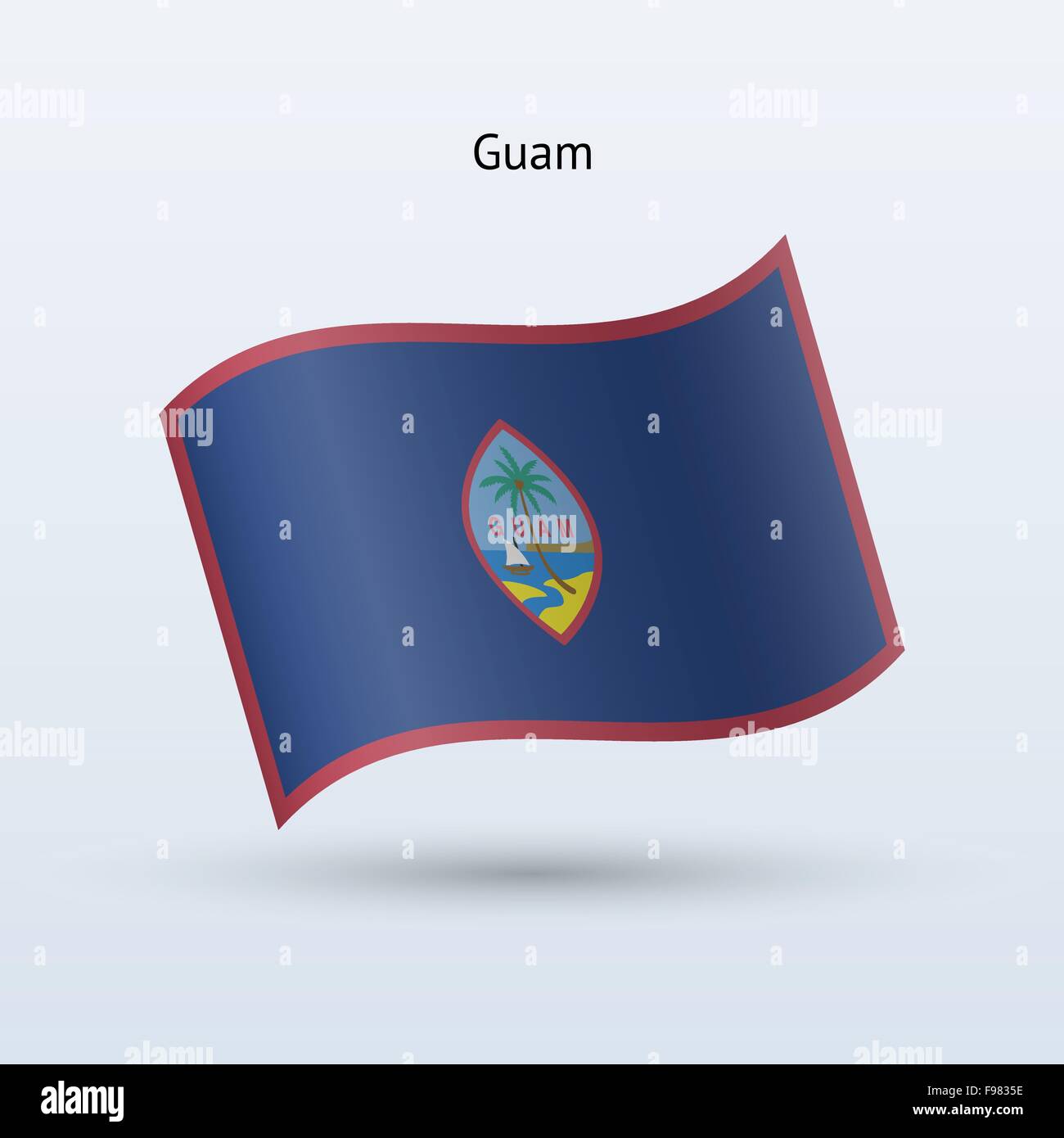Guam flag waving form. Vector illustration Stock Vector Image & Art - Alamy