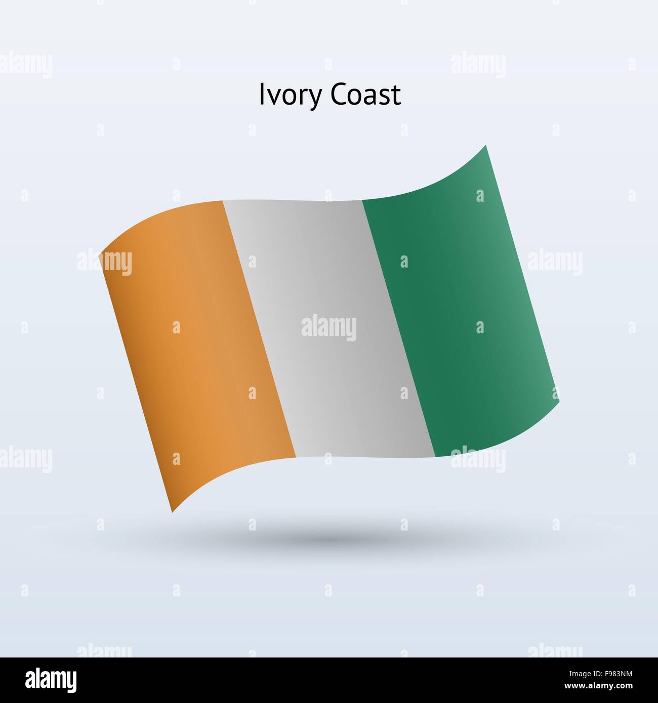 Ivory Coast Flag Waving Form Vector Illustration Stock Vector Image