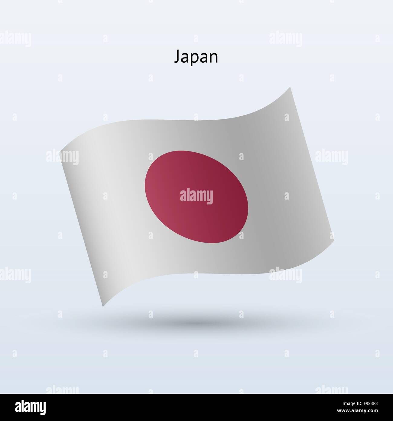Flag of japan flying Stock Vector Images - Alamy
