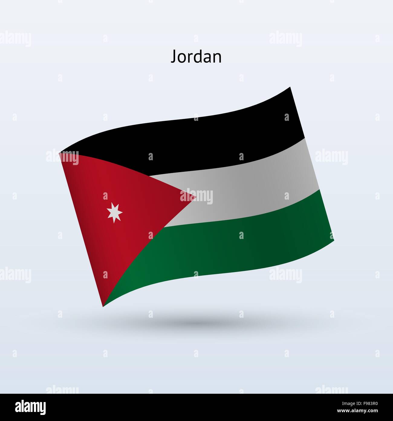 Jordan flag waving form. Vector illustration Stock Vector Image & Art ...