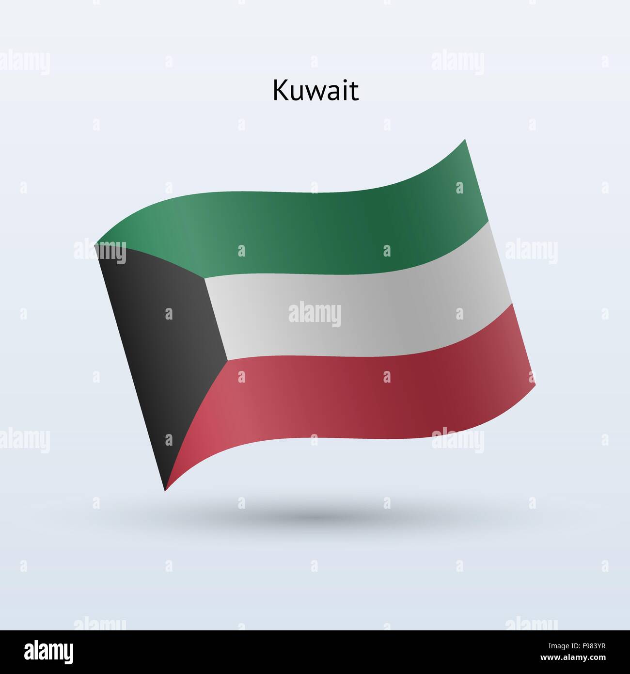 Kuwait flag waving form. Vector illustration Stock Vector Image & Art ...