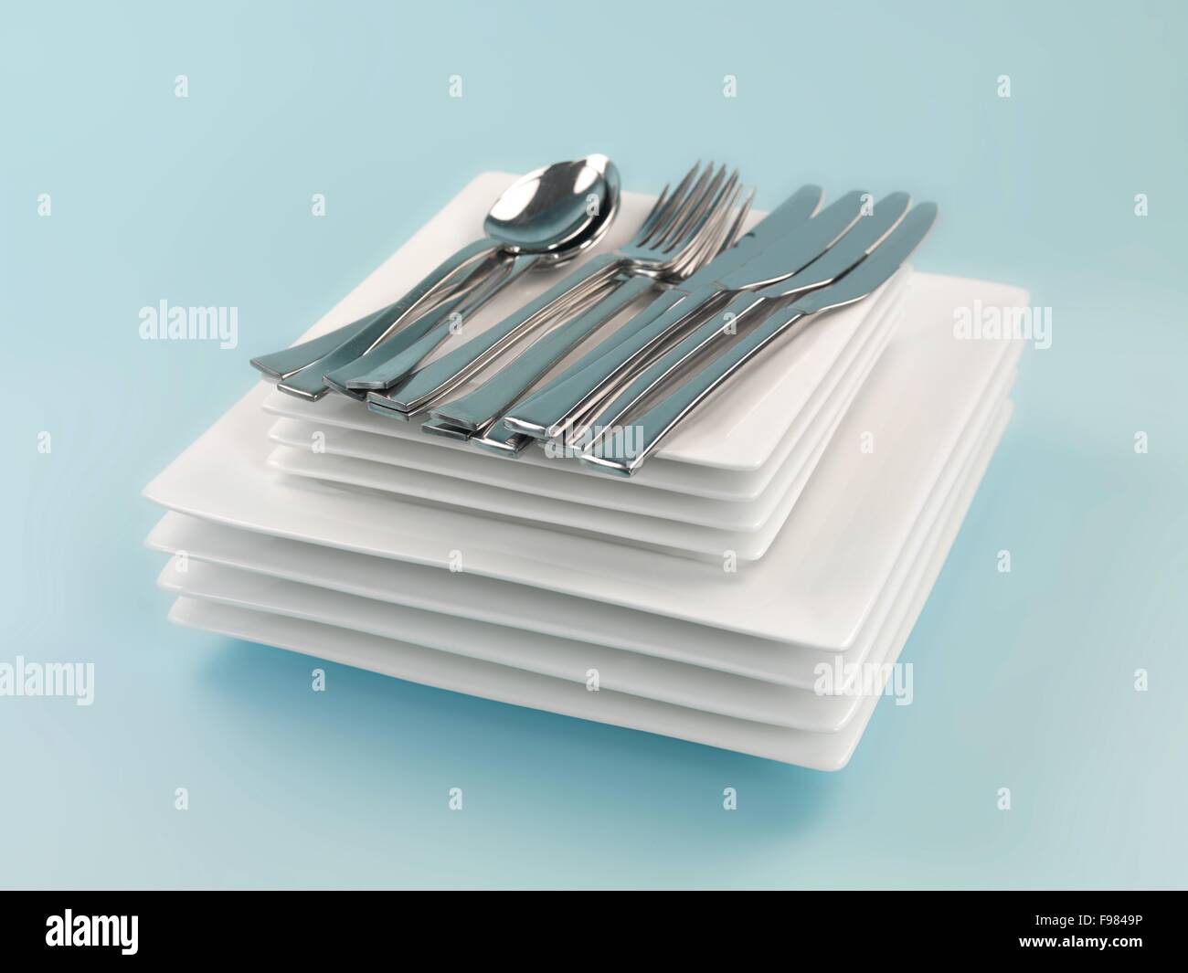 Plates and Cutlery Stock Photo - Alamy