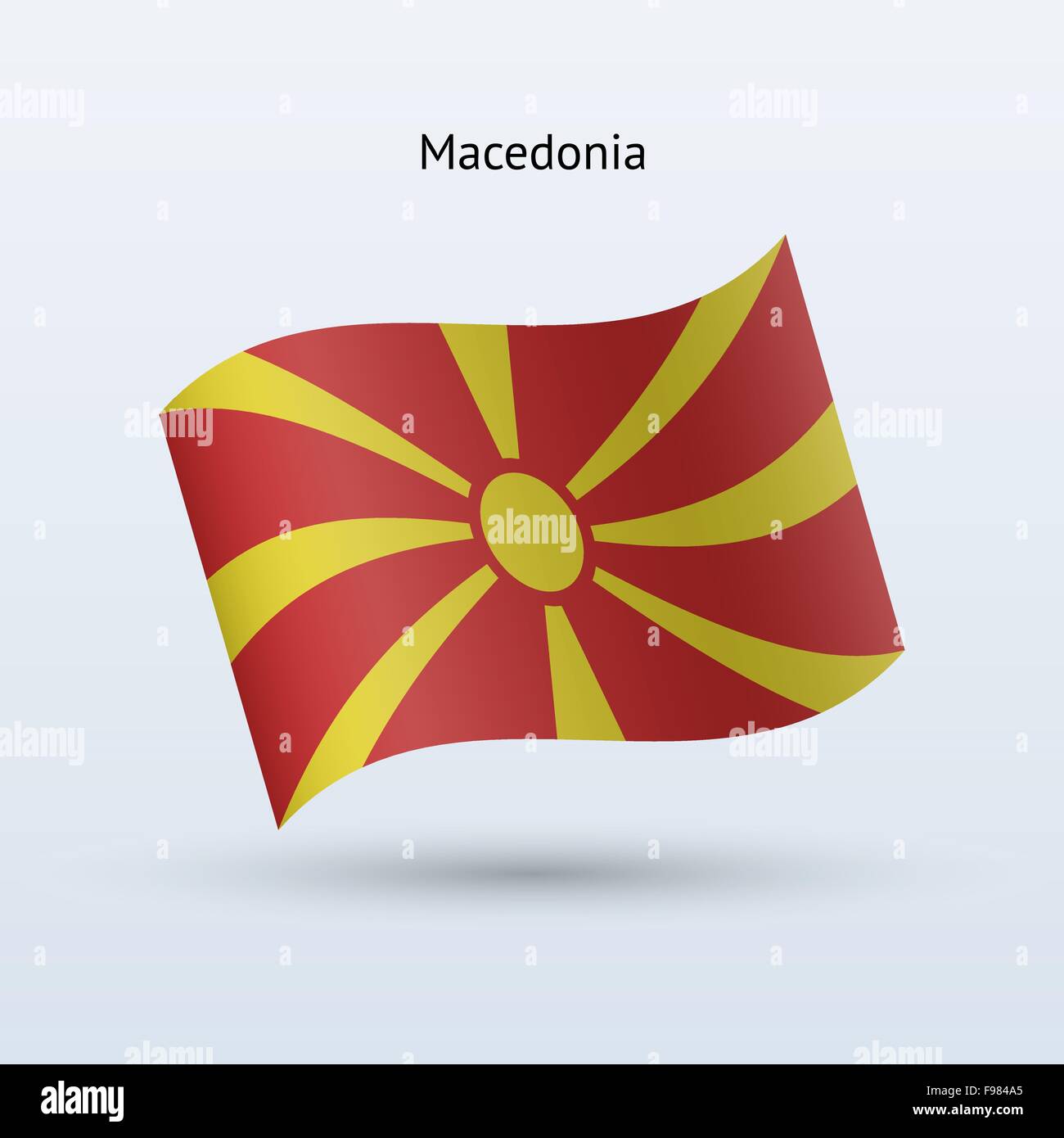 Macedonia flag waving form. Vector illustration Stock Vector Image ...