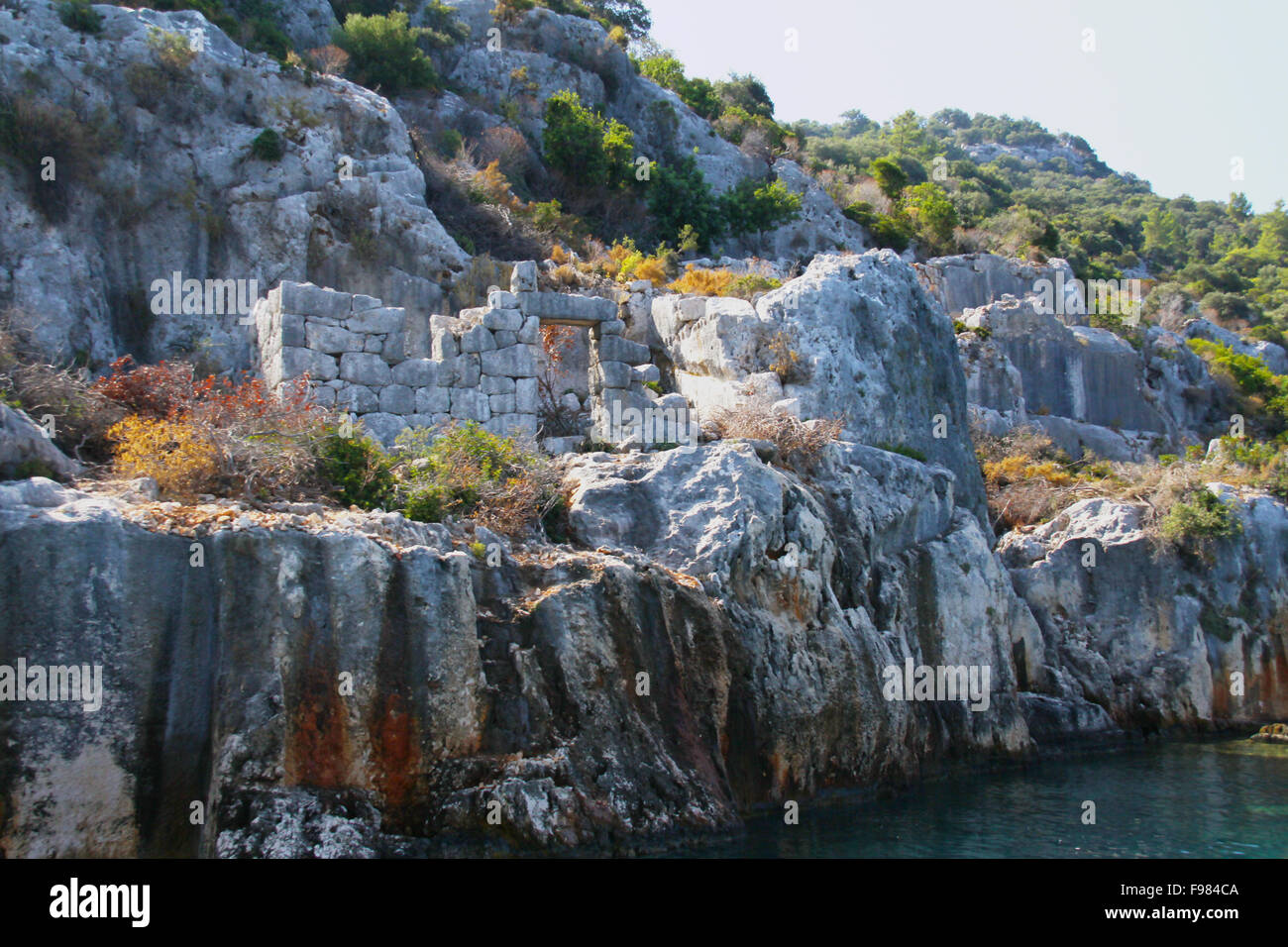 Rock and sea in Turkey Stock Photo - Alamy