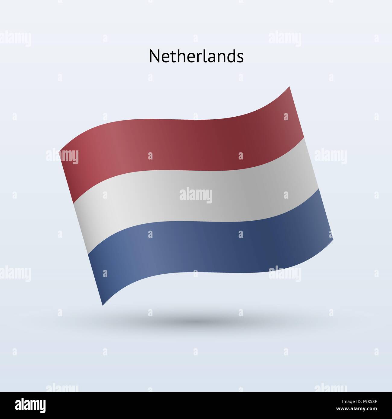 Netherlands flag waving form. Vector illustration Stock Vector Image ...