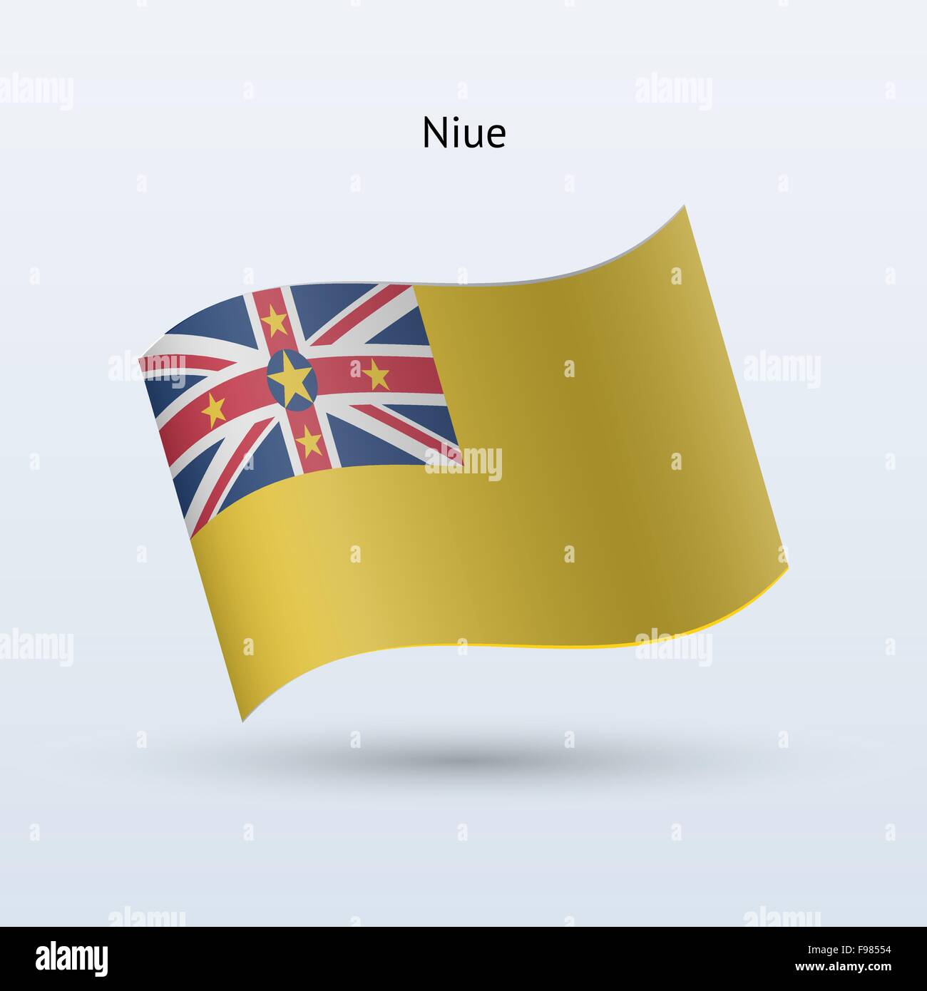 Niue flag waving form. Vector illustration Stock Vector Image & Art - Alamy
