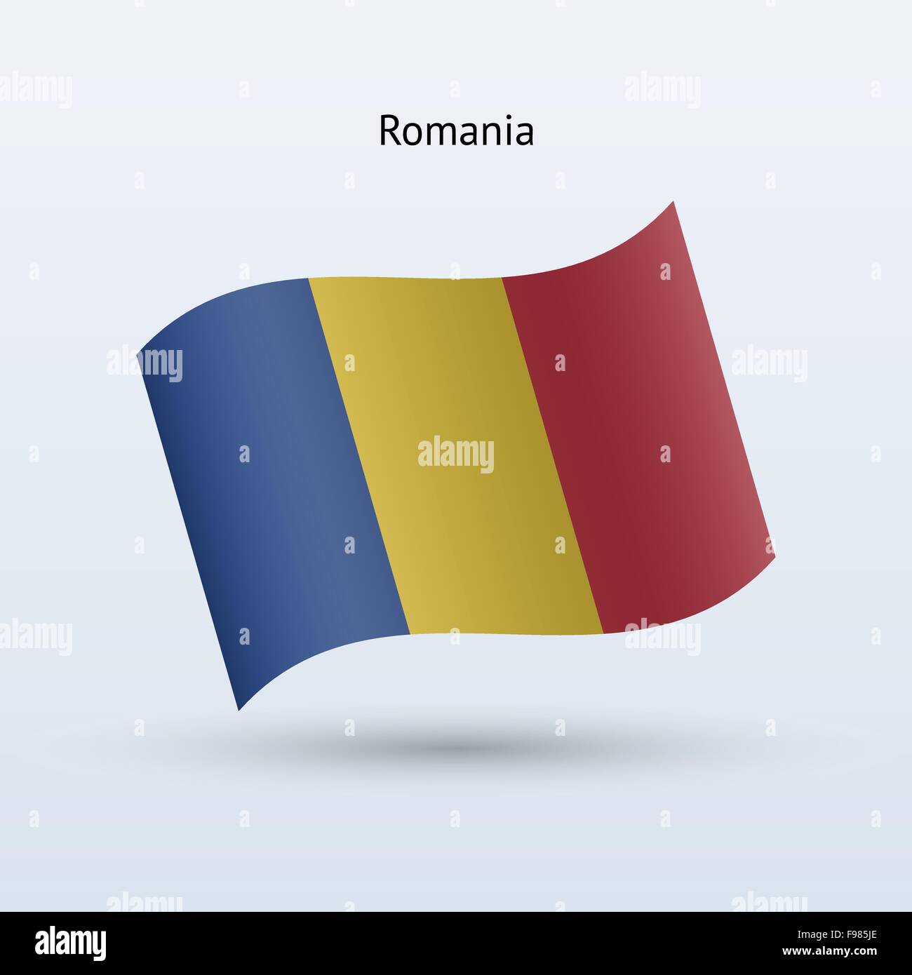 Romania flag waving form. Vector illustration Stock Vector Image & Art ...