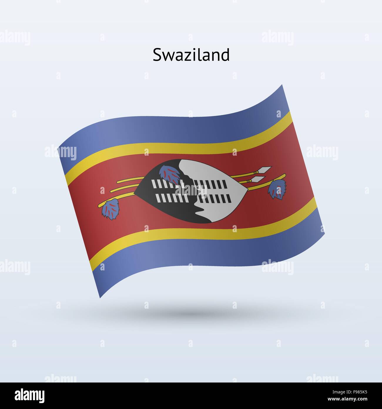 Swaziland flag waving form. Vector illustration Stock Vector Image ...
