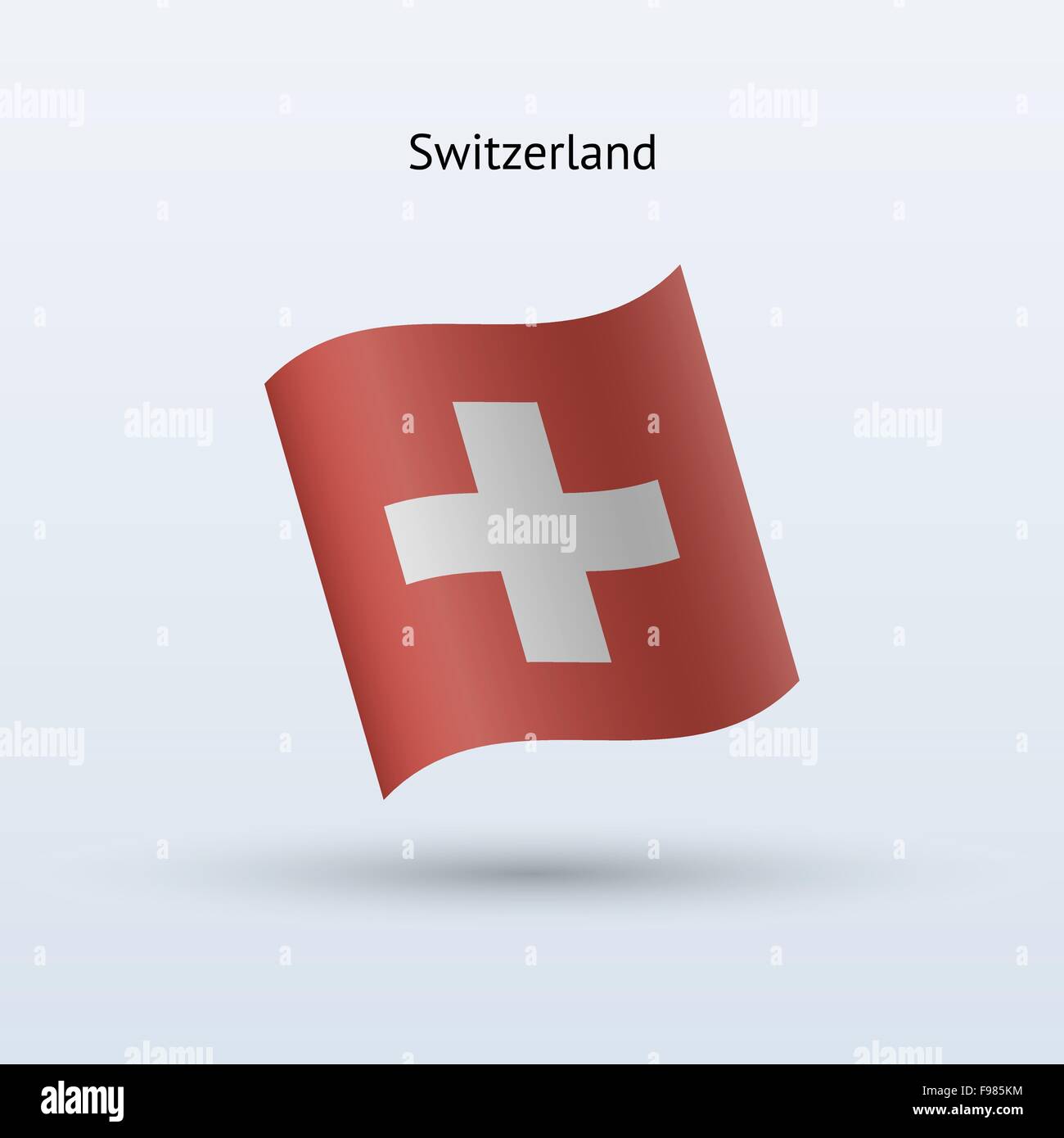 Switzerland flag waving form. Vector illustration Stock Vector Image ...