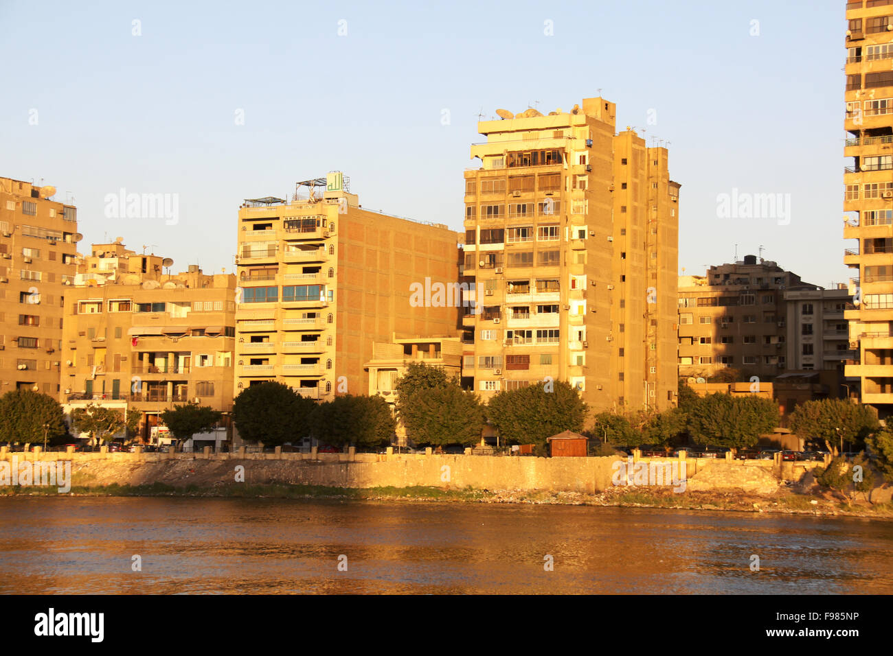 Cairo from the river Nile bridge Sunset Stock Photo - Alamy