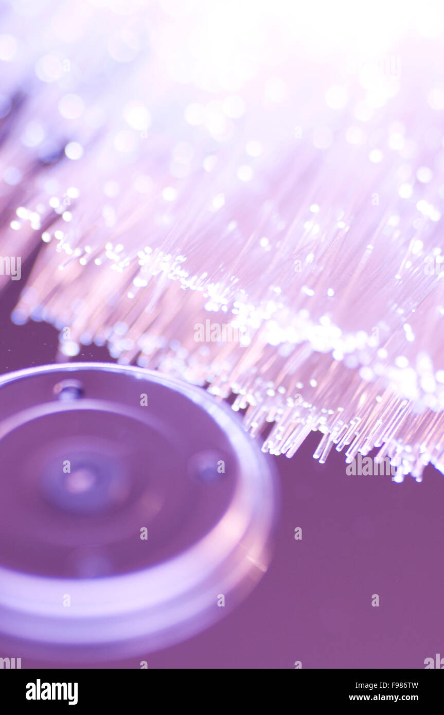 Optical fiber picture with details and light effects Stock Photo - Alamy