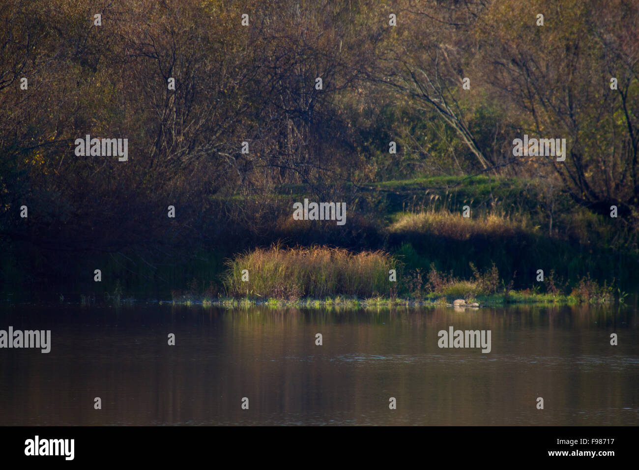 Colorful autumn trees fortress at the river front Stock Photo - Alamy