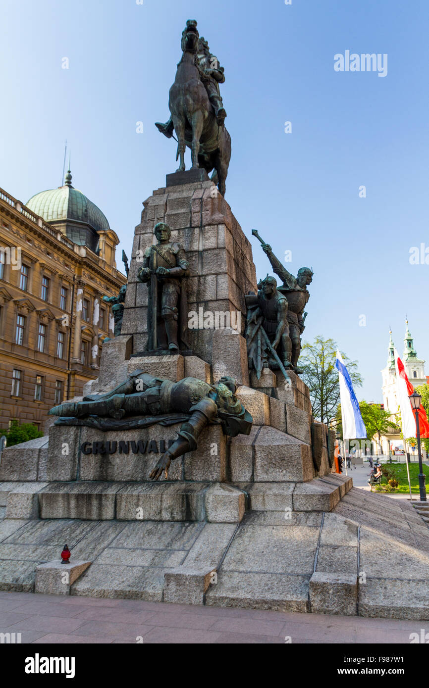 Battle of Grunwald monument In Old Town in Krakow Stock Photo - Alamy